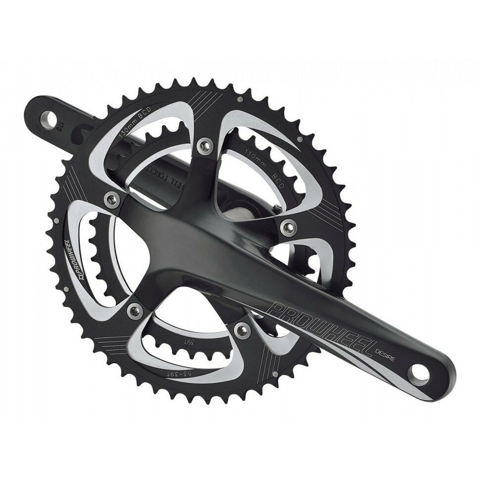 Система шатунов PROWHEEL DESIRE-621-TT-1, кованый AL-6061-T6, 2x11ск, 170мм, ин. вал, 53-39T, черный