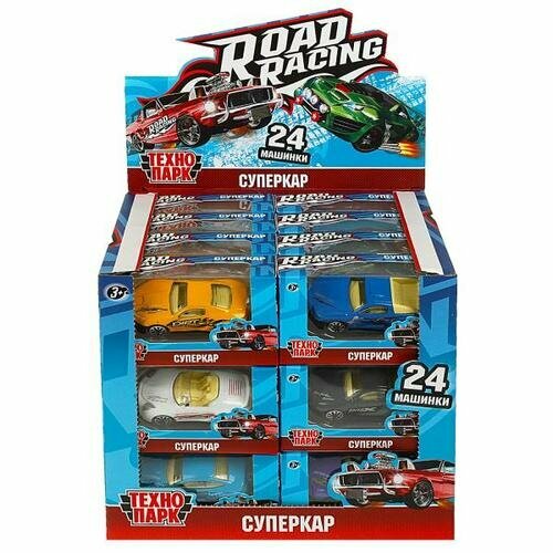 Модель-игрушка Технопарк ROAD RACING Суперкар (7,5см, металл, в ассорт, в коробке) RR-7-65163-R, (Huada Toy Co, Ltd)