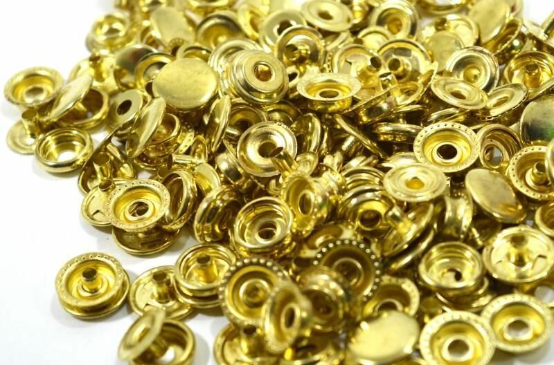 Кнопка 15мм №61 сталь цв. Золото (уп. 50 шт) ProKnopka