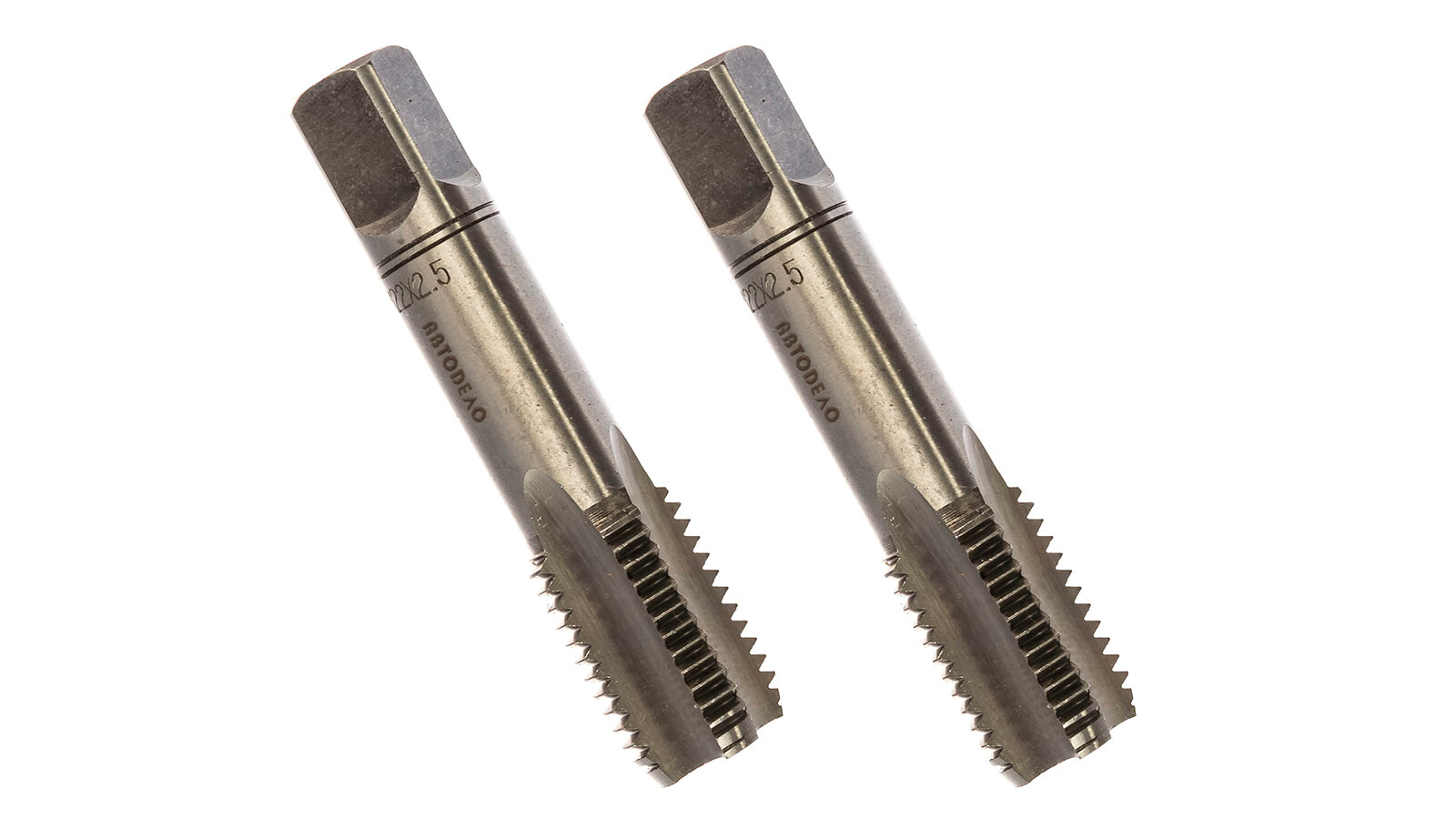 Ручные метчики "АвтоDело" 40814, М22х2,5, сталь Р6М5, 2 шт, в футляре