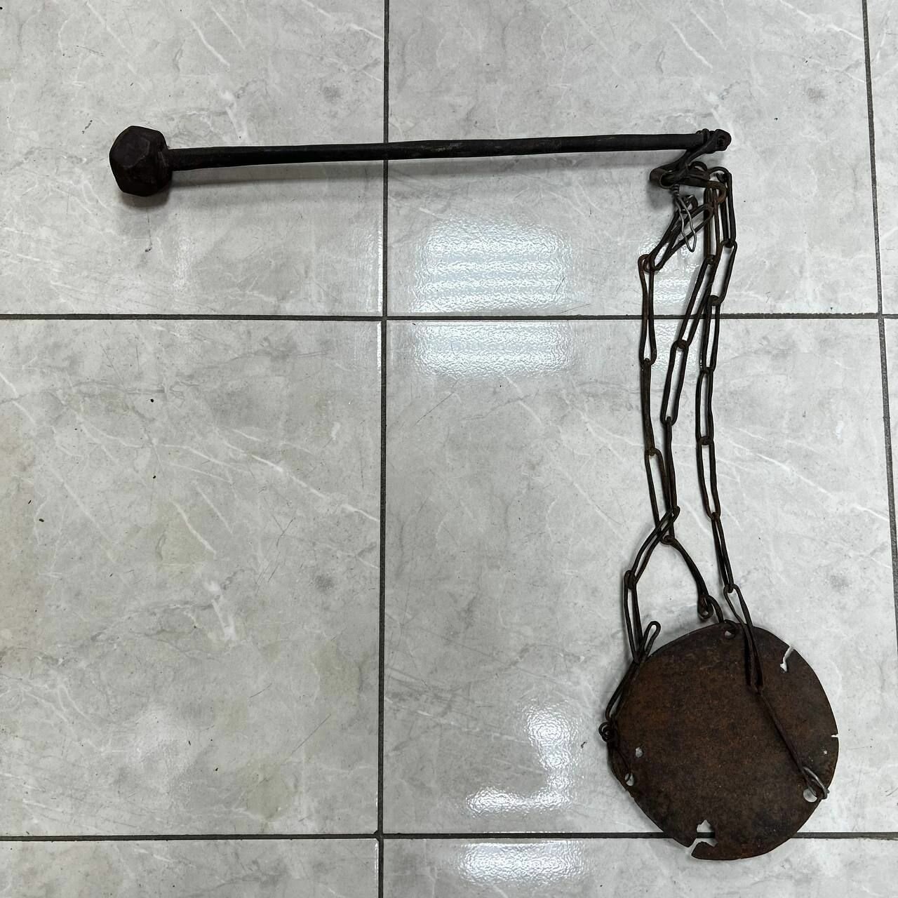 Весы старинные безмен, контарь, комплект с чашей, длина 51,5 см! Царская Россия!