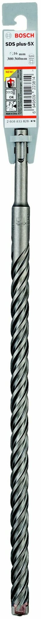 Бур BOSCH SDS-plus 2608833828, 16х360мм, для кирпича, бетона, железобетона