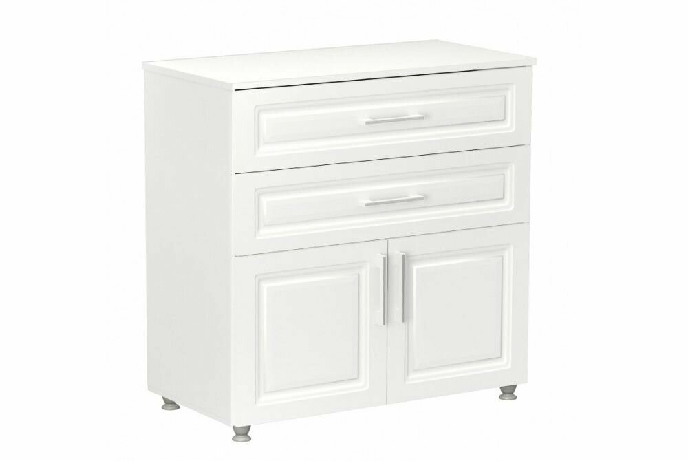 Комод "Валенсия" №1 (МДФ) Белый/Скала Айс (Премиум) (Премиум)