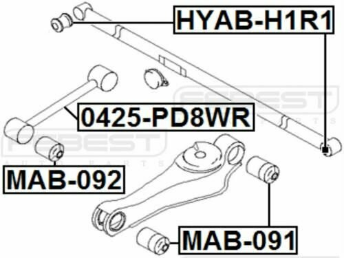 Сайлентблок задней поперечной тяги Febest HYAB-H1R1