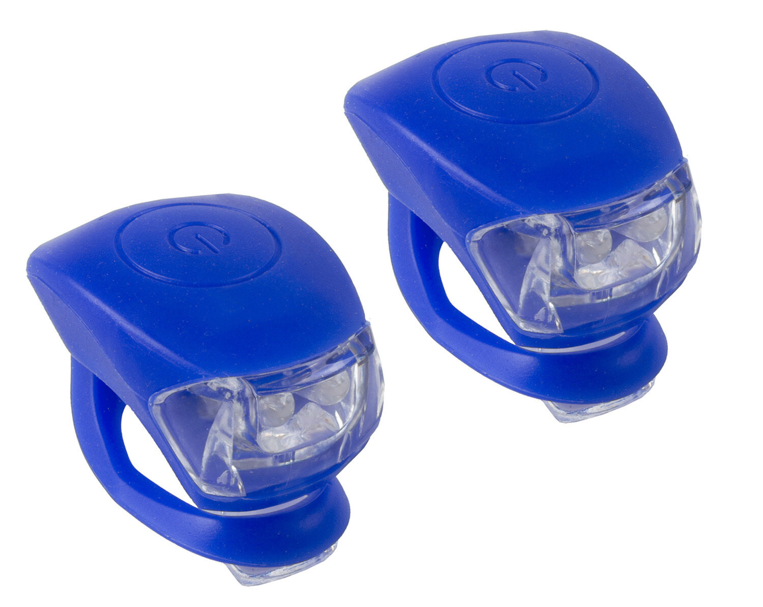 Фонарики велосипедные комплект COBRA IV передний 2диода/3функции+задний 2диода/3функции, 24г с батарейками, синий корпус M-WAVE