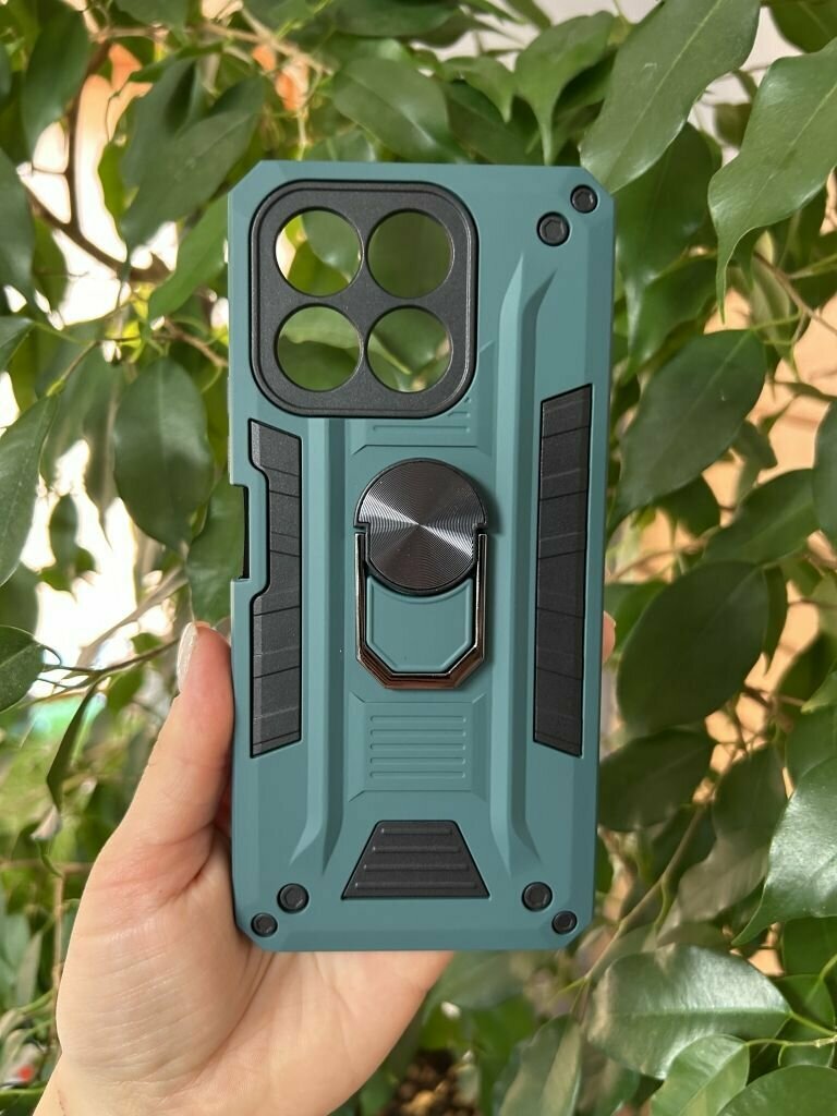 Чехол противоударный для Honor X8A / Хонор Х8А military (Темно-зеленый)