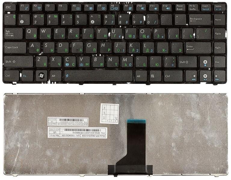 Клавиатура для ноутбука Asus K41, K42, K43, U31, U35, U41, UL30, U32, UL35, N82 черная, с рамкой