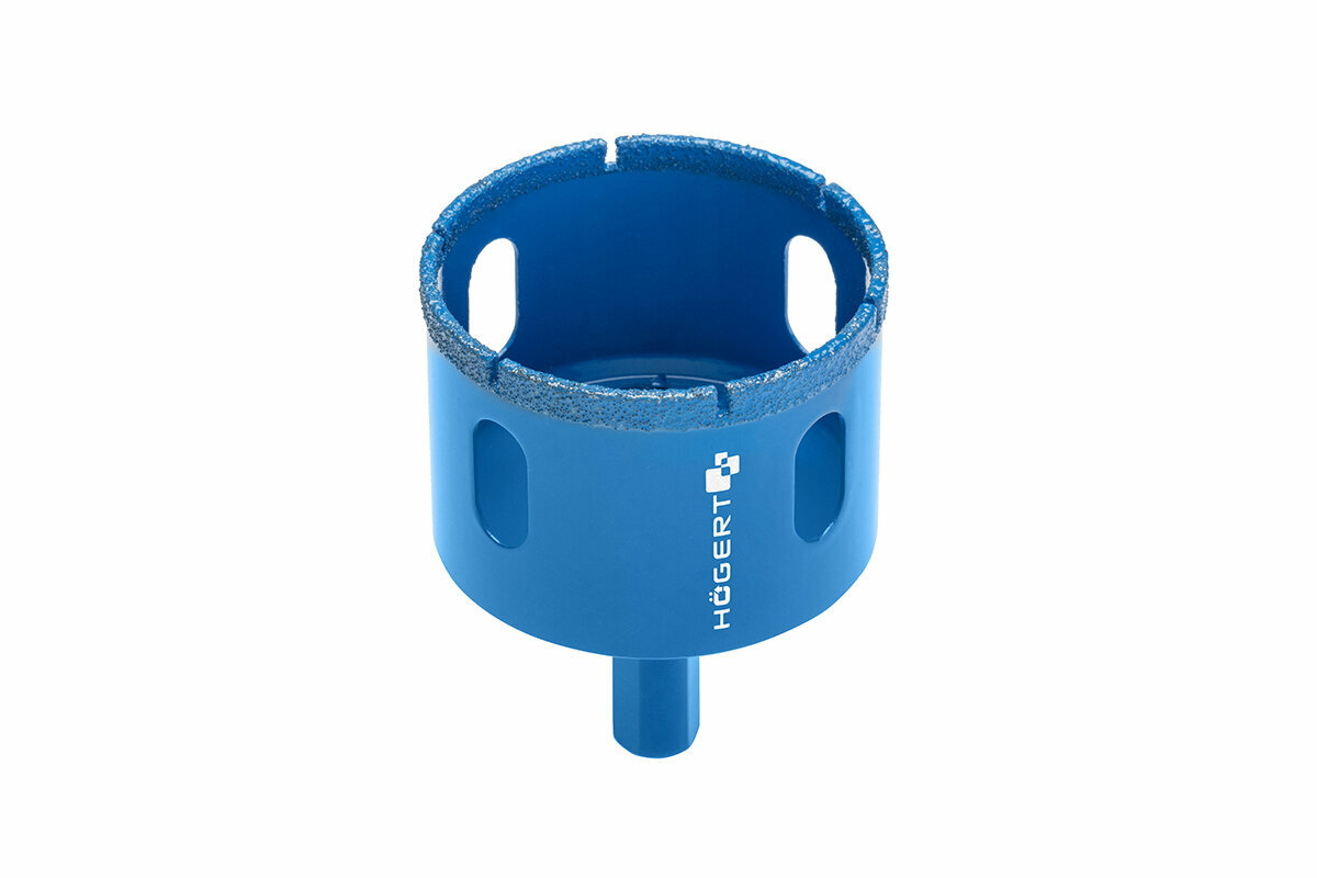 HOEGERT Коронка алмазная для керамической плитки и камня 60 мм, шестигранный хвостовик