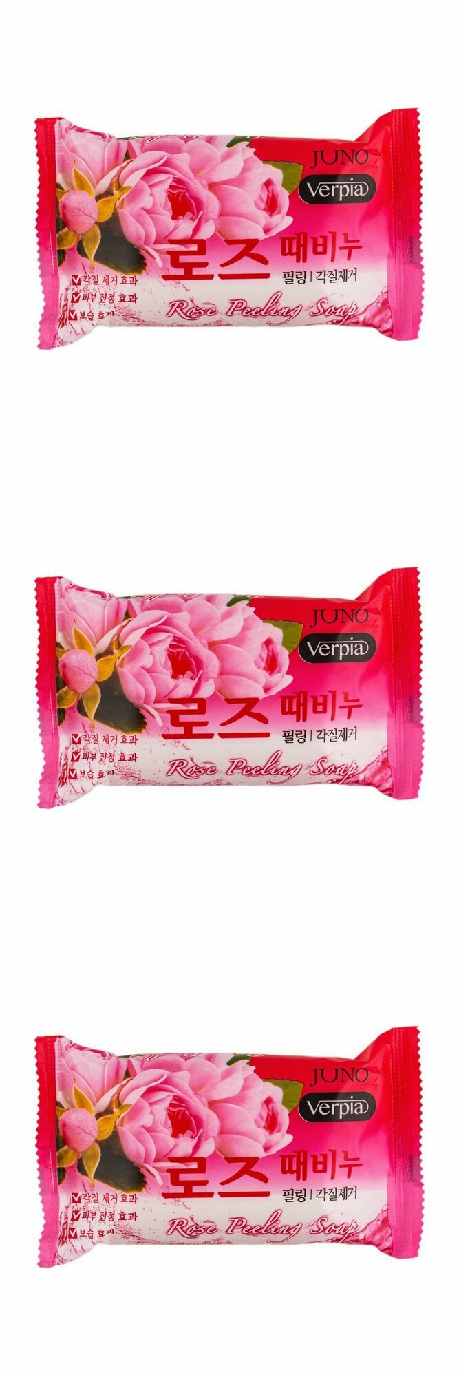 Verpia Мыло-пилинг Роза, 150 г, 3 шт