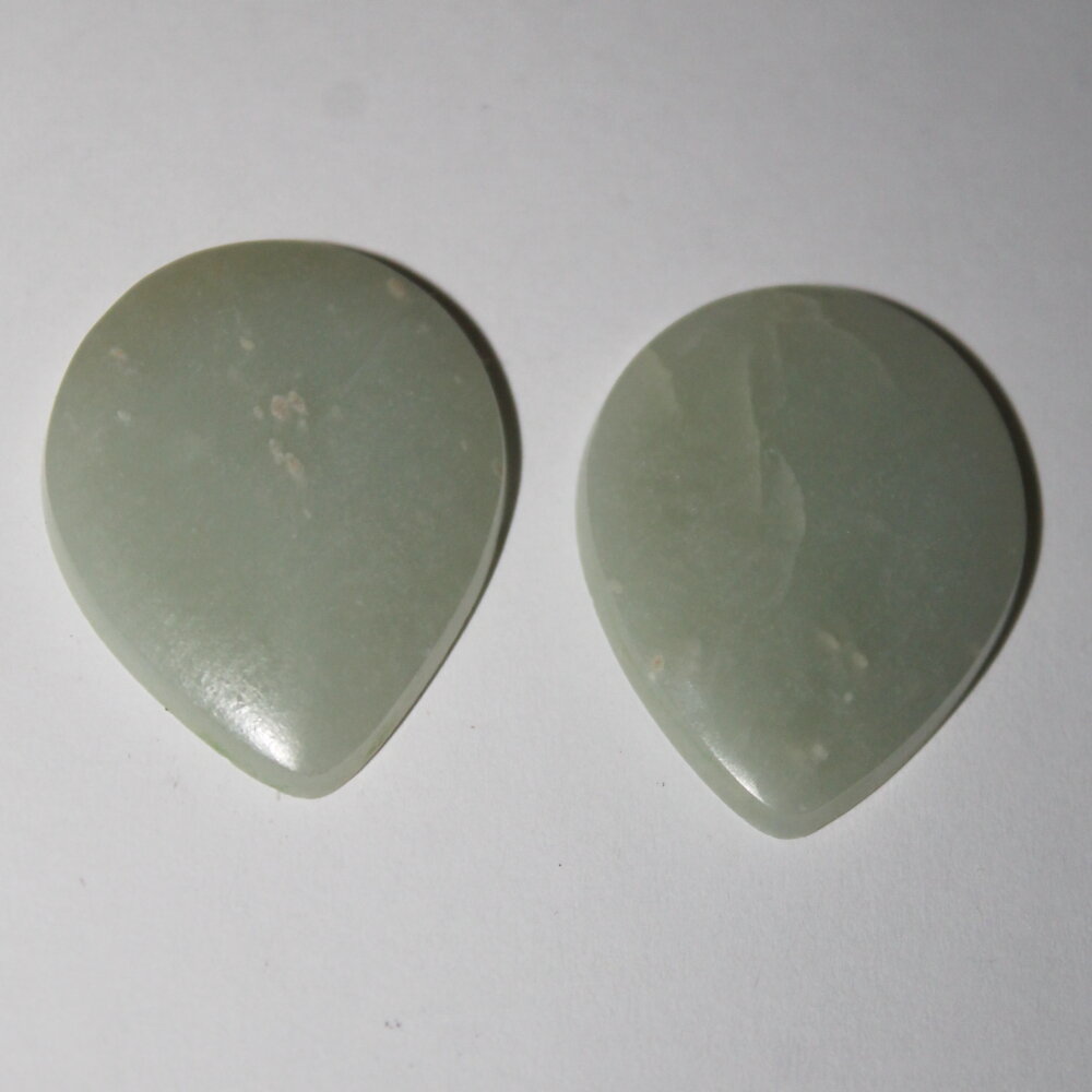 Коллекционная пара кабошонов Халцедона, 30х24х3 мм, Грузия (Закавказье), «True Stones»