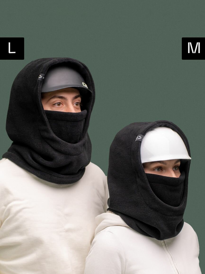Балаклава poncho_id Базовая коллекция для мужчин и женщин, размер s, черный — фото 1