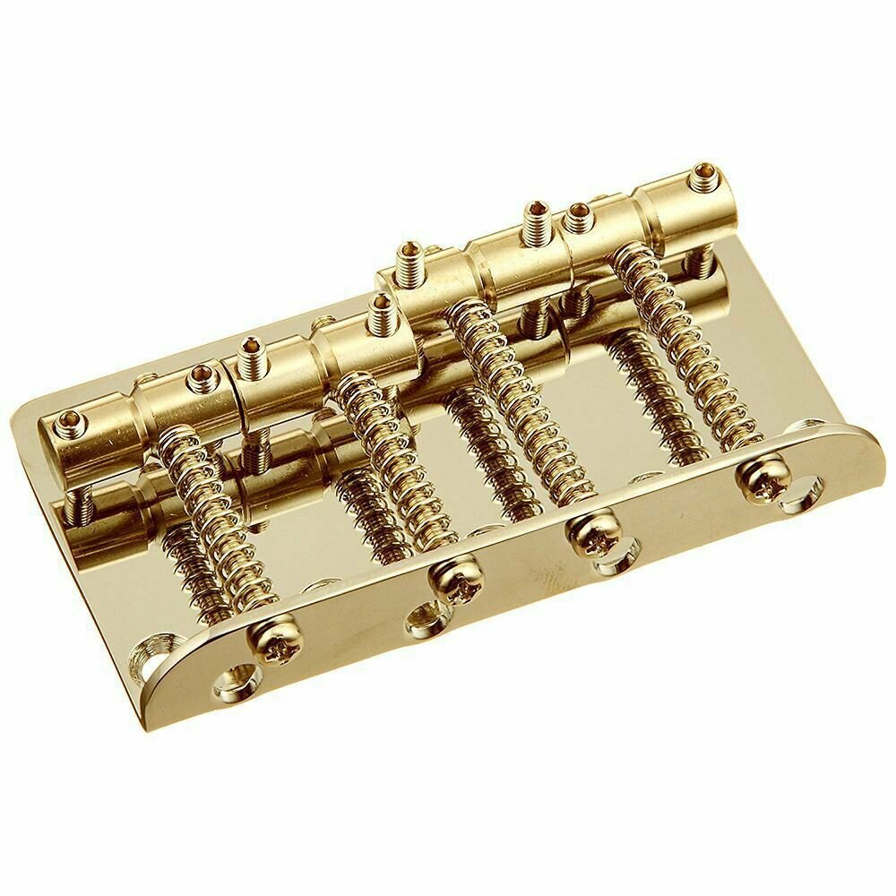 Бридж для 4-струнной бас-гитары HOSCO HK-20GS, позолота