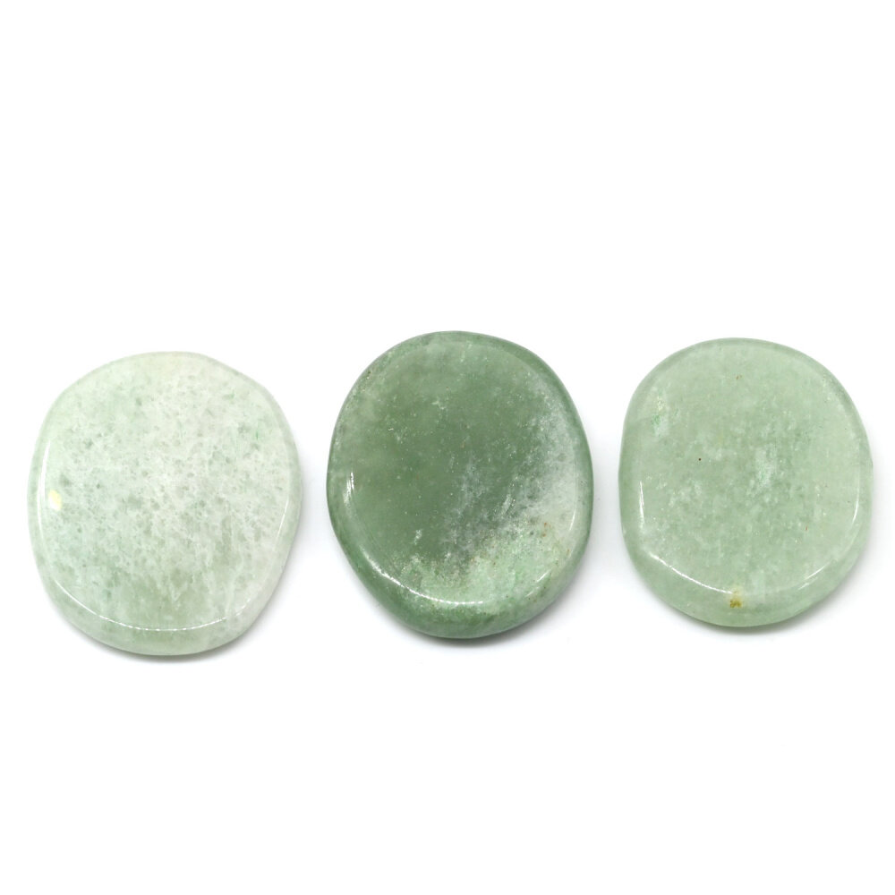 Галька из авантюрина зеленого 47*36*7мм, 24-29г