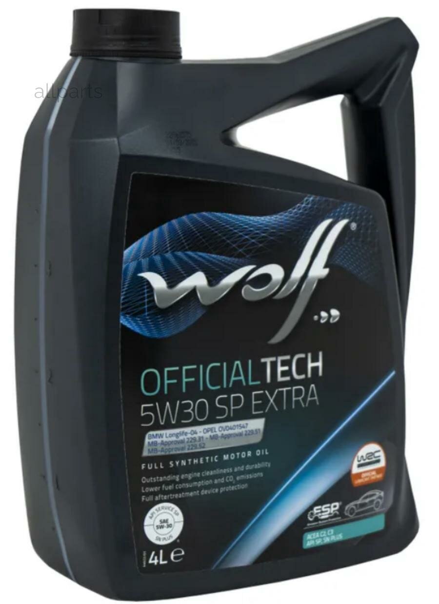 WOLF OIL 1049359 Масло моторное OFFICIALTECH 5W30 SP EXTRA 4L