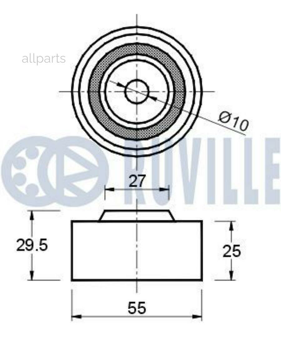 RUVILLE 540850 Ролик дополнительный ремня ГРМ