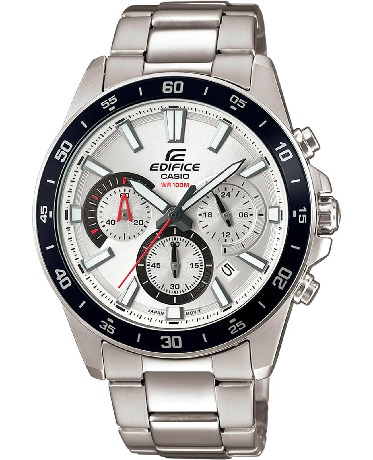Наручные часы CASIO Edifice, белый, серебряный, черный