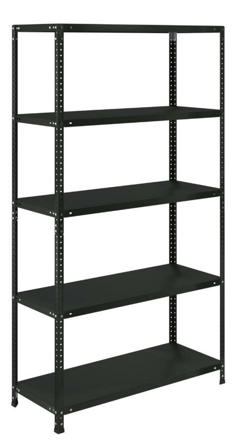Стеллаж металлический Brabix графит MS KD-180/40-5 Черный Размеры: Высота 1800мм Глубина 400мм Ширина 1000мм