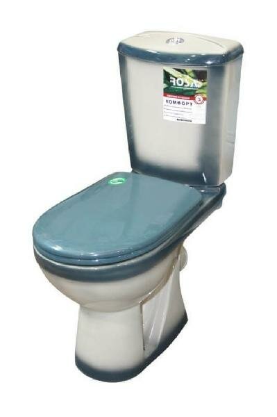 Унитаз-компакт Комфорт зеленый (косой вып, 2-реж. арм, сид. полипроп.) Киров