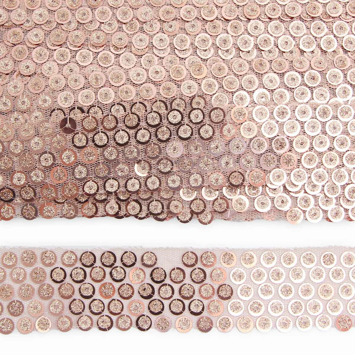 Тесьма декоративная с пайетками Айрис, 3AR072, 3,5см*13,72м (золото)