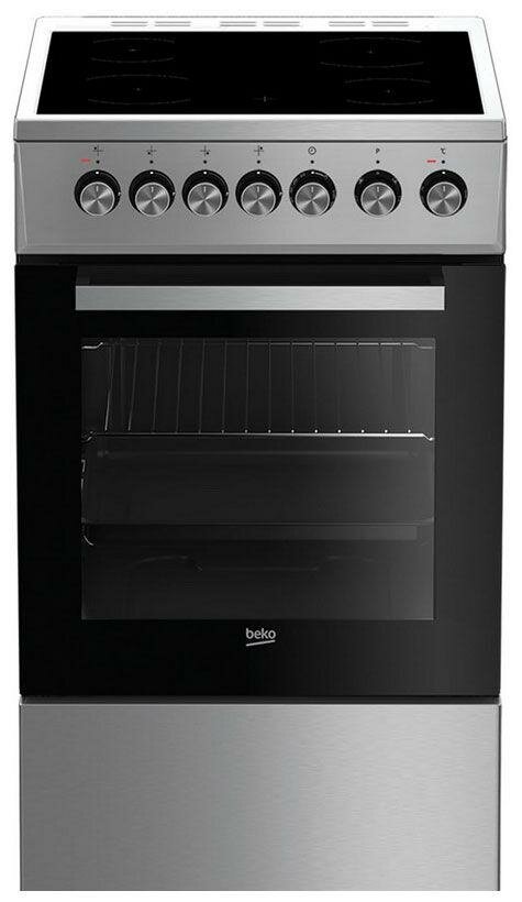 Электроплита Beko FSS 57100 GX нержавеющая сталь, 85x50х60 см, 4 конфорки быстрого нагрева