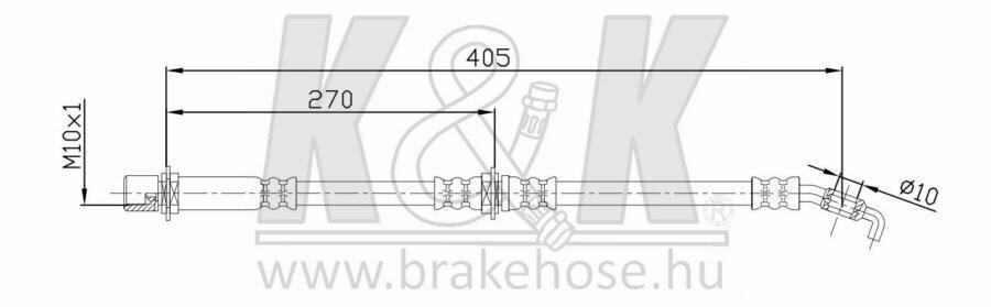 K&K FT0034 Шланг тормозной TOYOTA Hiace IV. BUS (_H1_ _H2_) 2.4 4WD 08.95-04.98
