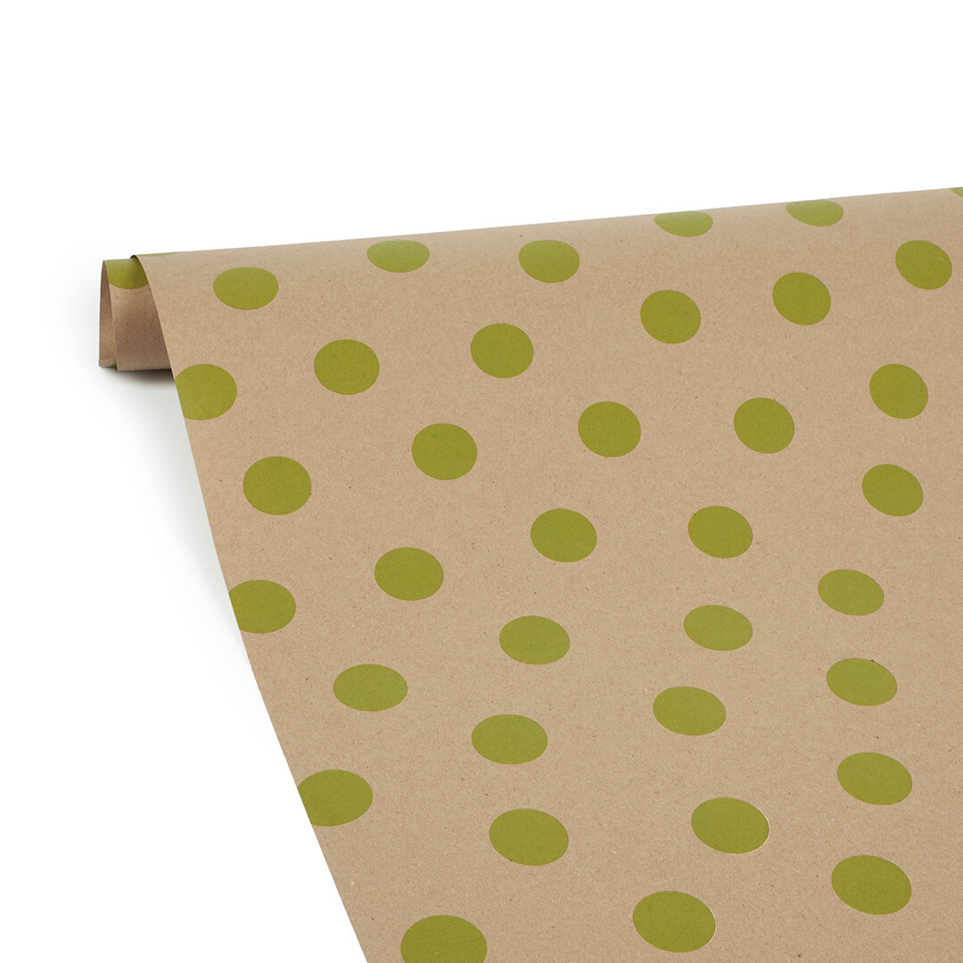 Упаковочная бумага (0,7*1 м) Весенний горошек, 10 шт.