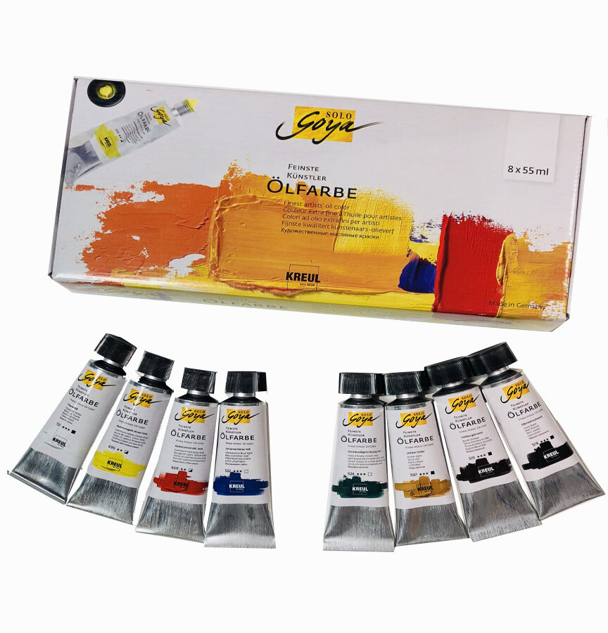 Набор масляных красок Solo Goya, 8 цветов по 55мл