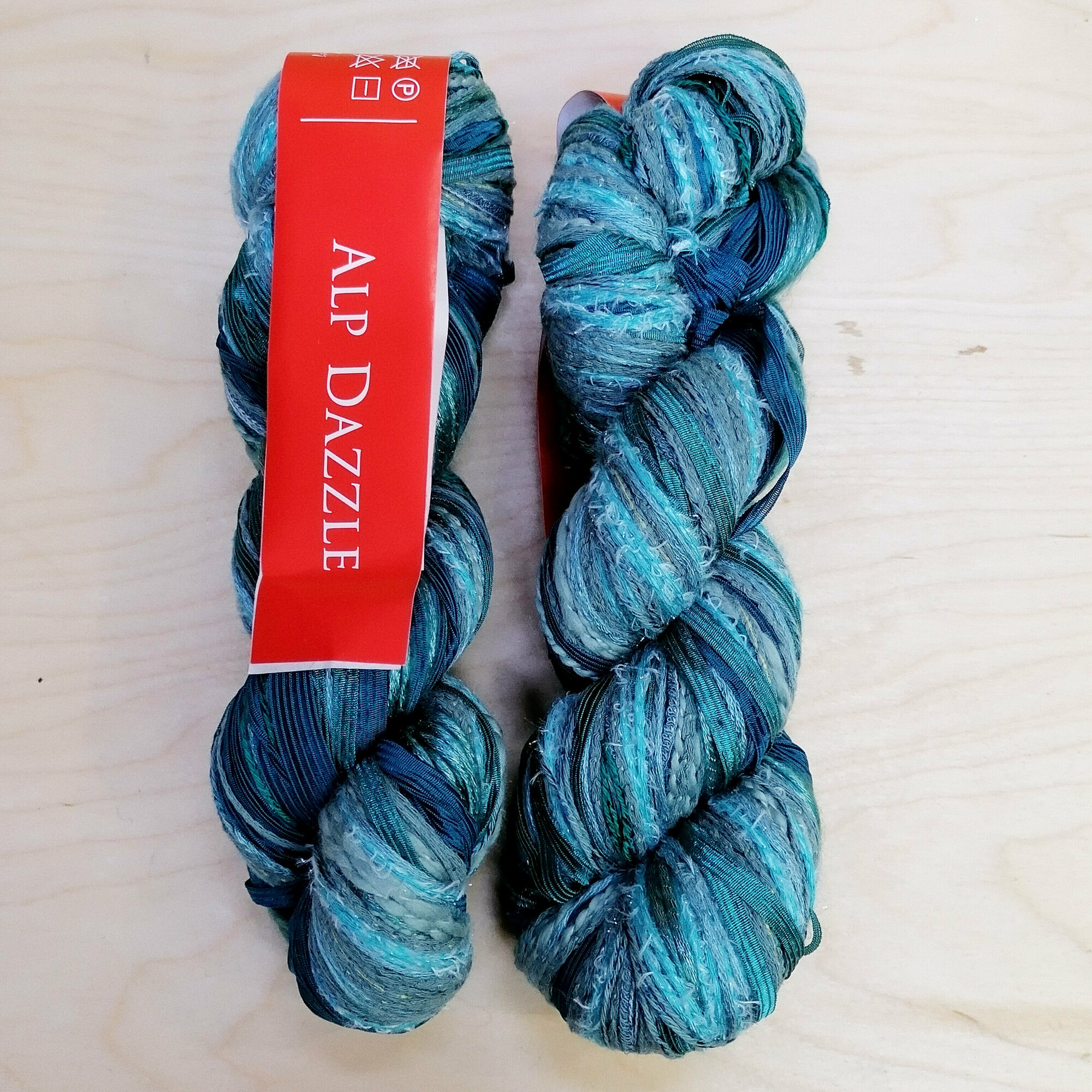 Фантазийная пряжа Feza ALP Dazzle 523, для ручного вязания, однотонная, лазурная