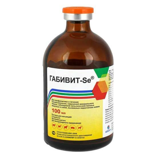 Раствор асконт+ Габивит - Se, для ветеринарного применения,100 мл