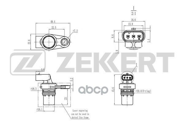 Датчик Положения Распредвала Jeep Patriot 08- Compass 06- Chrysler Sebring 07- Dodge Caliber 06- Zekkert арт. se-5031
