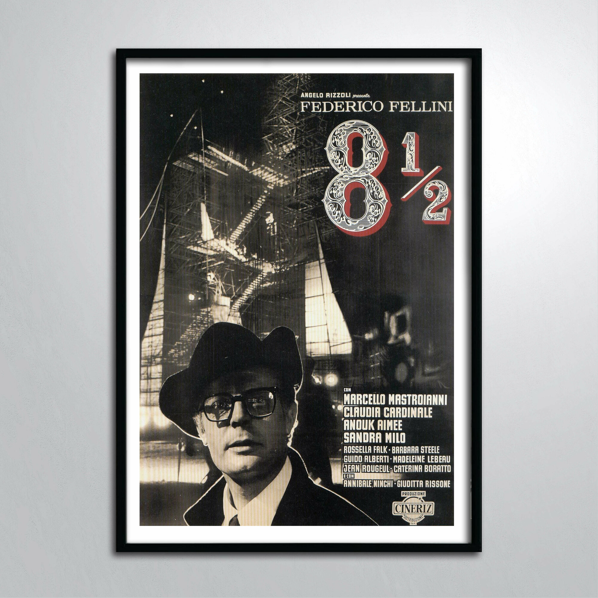 Постер без рамы/8 с половиной Федерико Феллини Марчелло Мастроянни Классический ЧБ