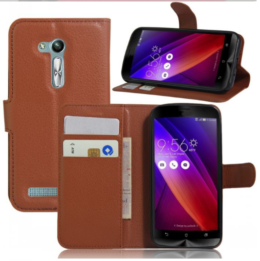 Чехол-книжка MyPads для Asus Zenfone Go 4.5" ZB452KG (X014D) с мульти-подставкой застёжкой и визитницей коричневый