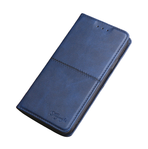 Чехол-книжка MyPads Cuciture Eleganti для iPhone X / XS 10 (Айфон 10 Х Икс) из эко-кожи прошитый прострочкой Ретро синий с магнитной крышкой