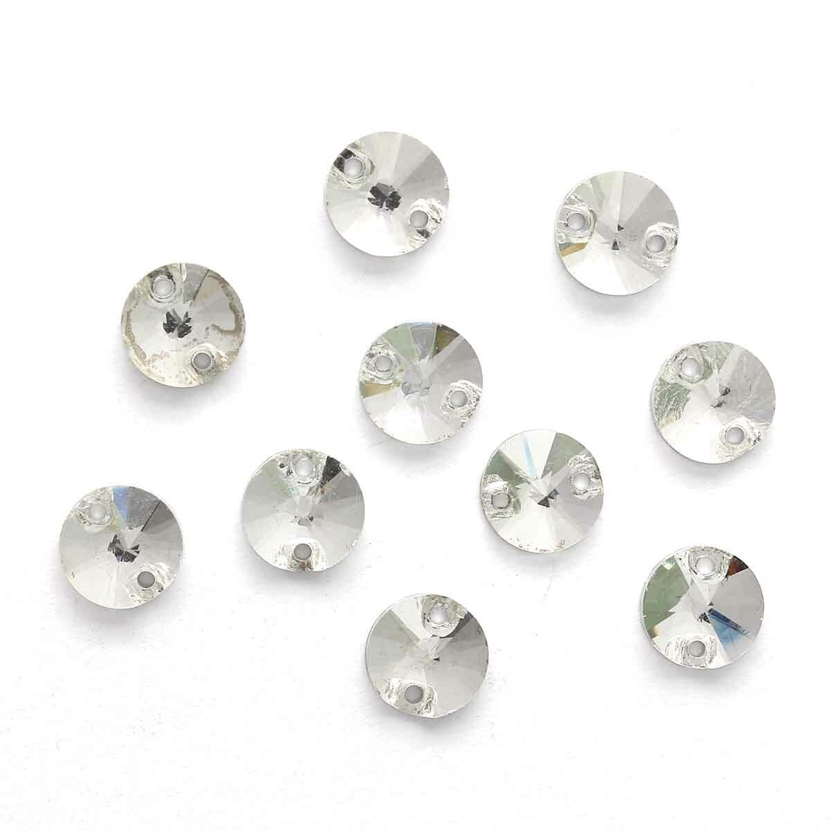 Стразы пришивные круглые, 8 мм, 10 шт, хрустальные, прозрачные, Astra&Craft