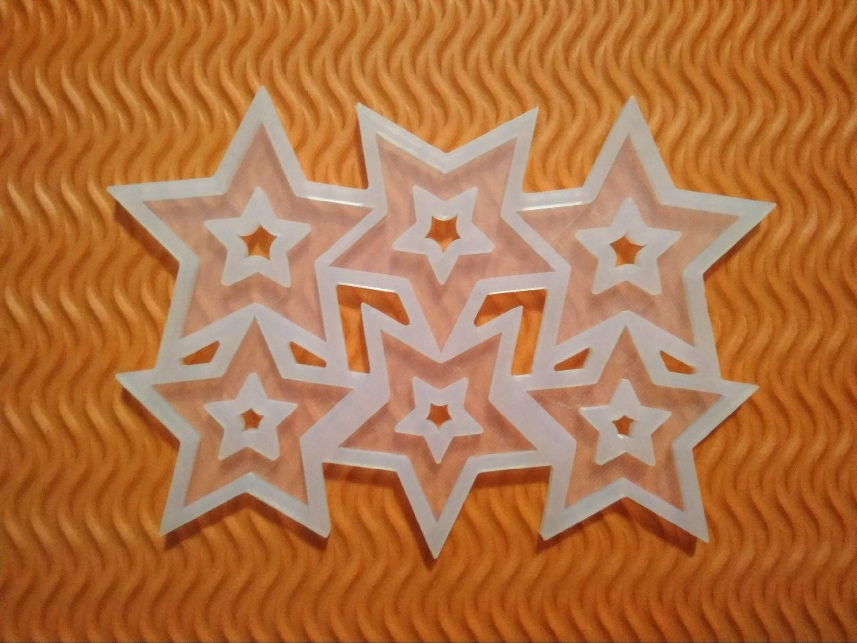 Форма для шоколада звездочки 3 ячейки 6 см , 3 ячейки 7 см