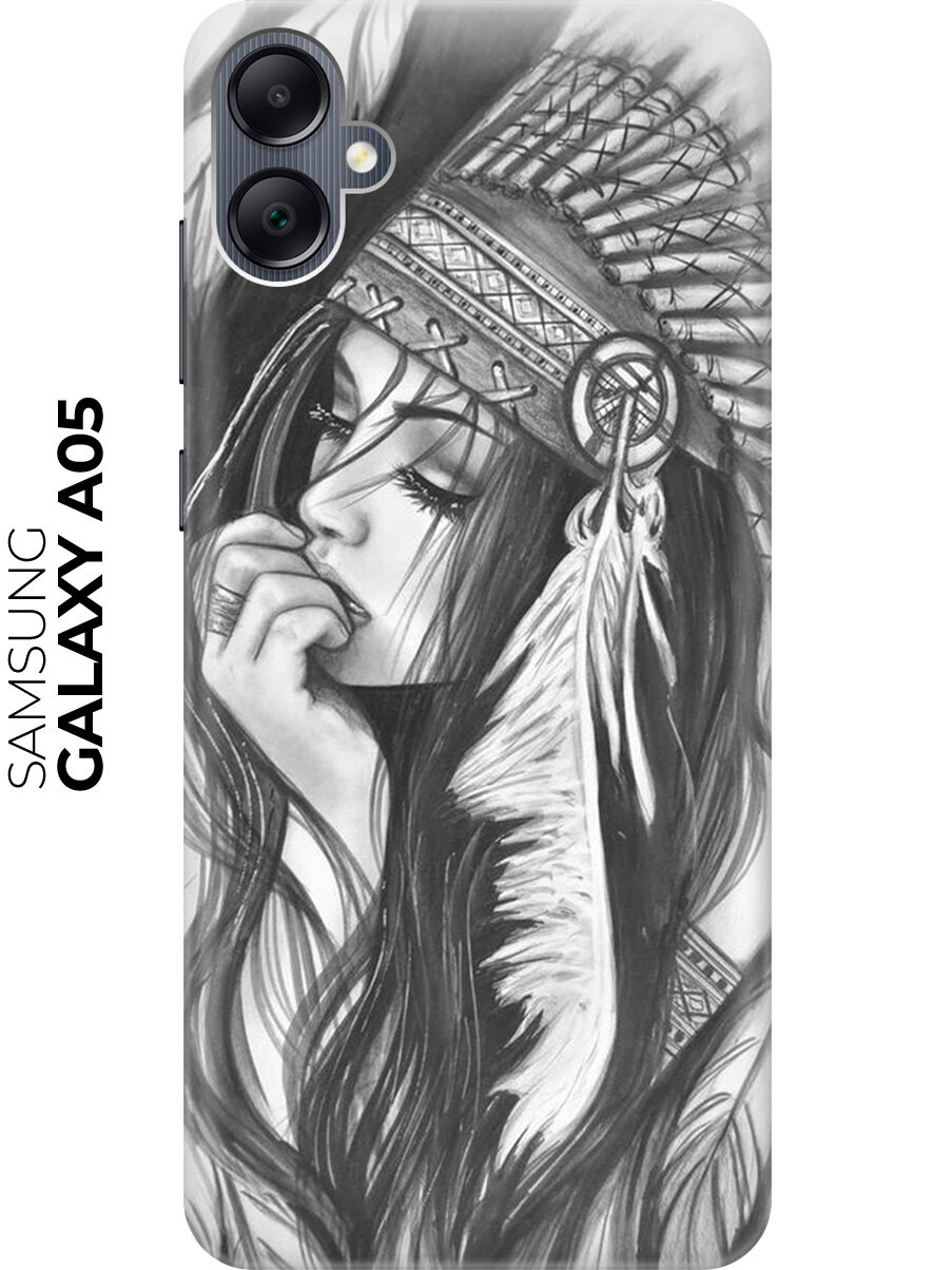Силиконовый чехол на Samsung Galaxy A05 / Самсунг А05 с рисунком "Эскиз девушки"