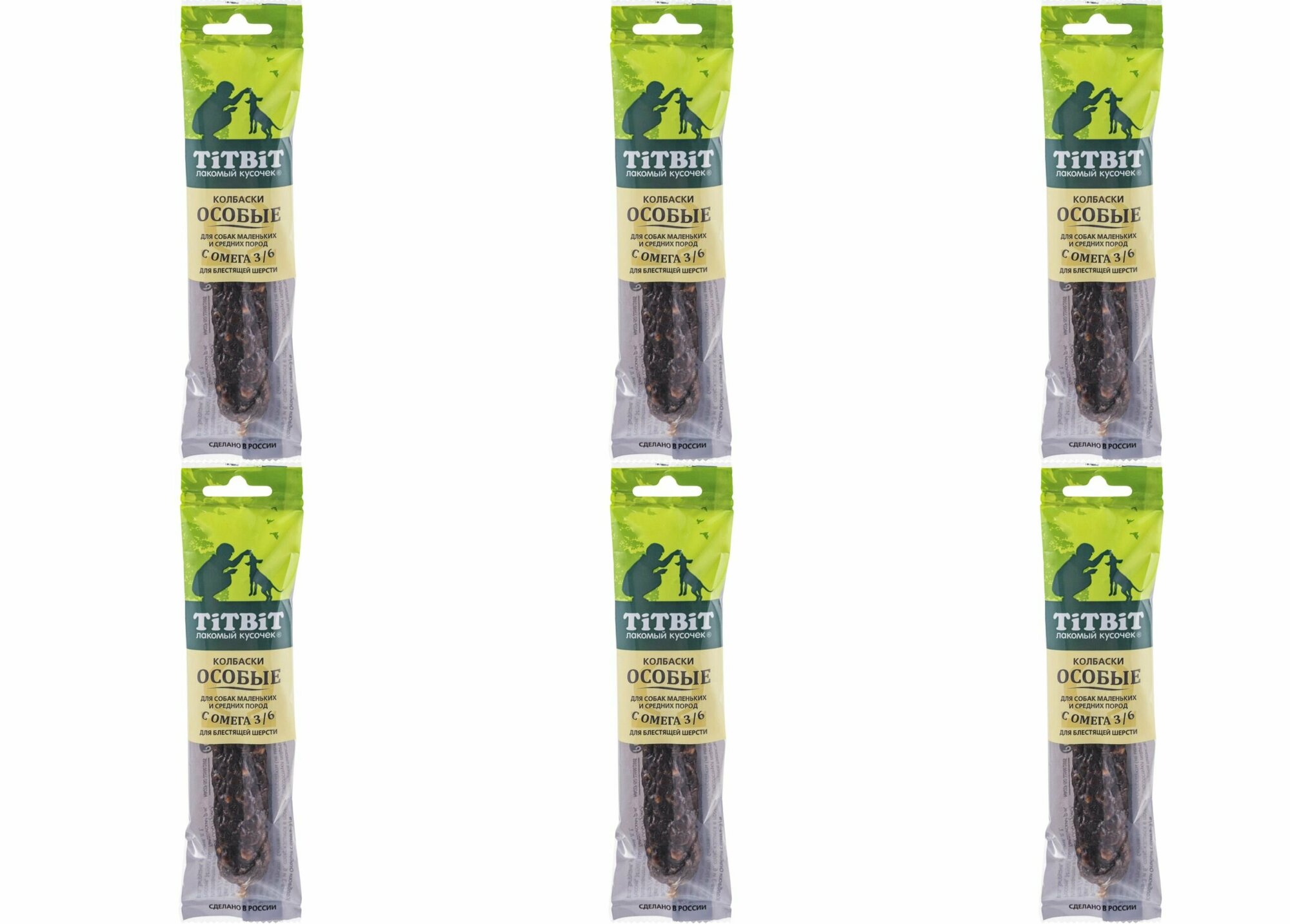 Titbit Лакомство для собак маленьких и средних пород Колбаски Особые с омега 3,30 г,6 шт