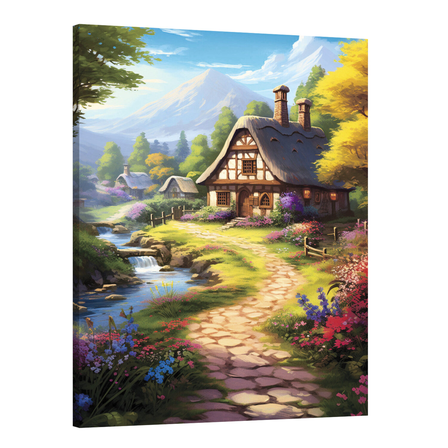 Интерьерная картина 50х70 "Деревня в весеннем настроении"