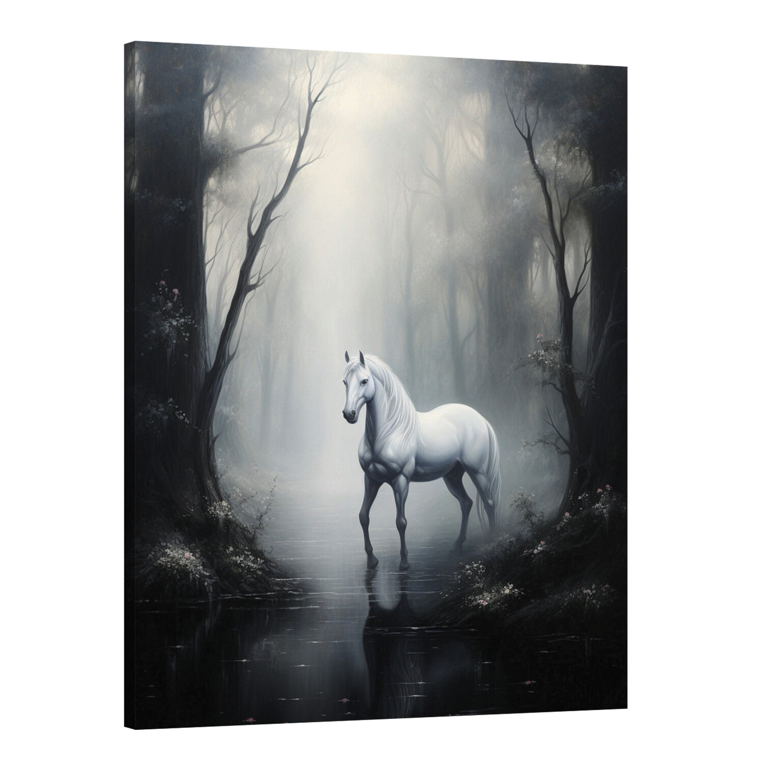 Интерьерная картина 50х70 "Белая лошадь"