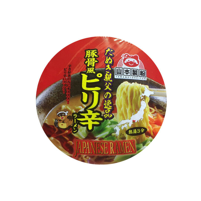 Лапша быстрого приготовления Yamamoto Seifun Рамэн на свином бульоне, острый, с красным перцем и чесноком 91 г, Япония