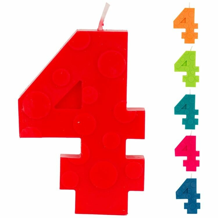 Свеча для торта цифра ЭКО "4" 7см