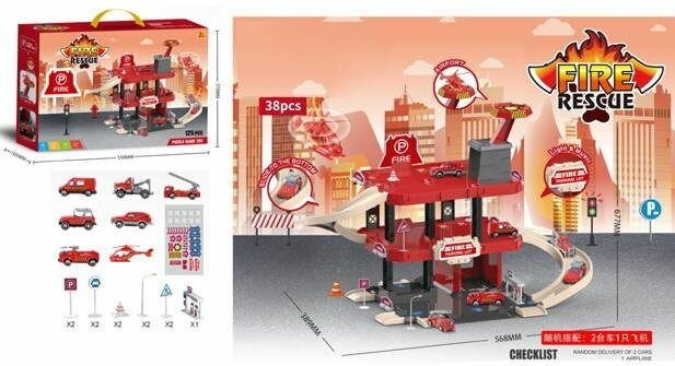 Набор Паркинг FIRE 3 этажа 38 деталей, со светом и звуком 558-14