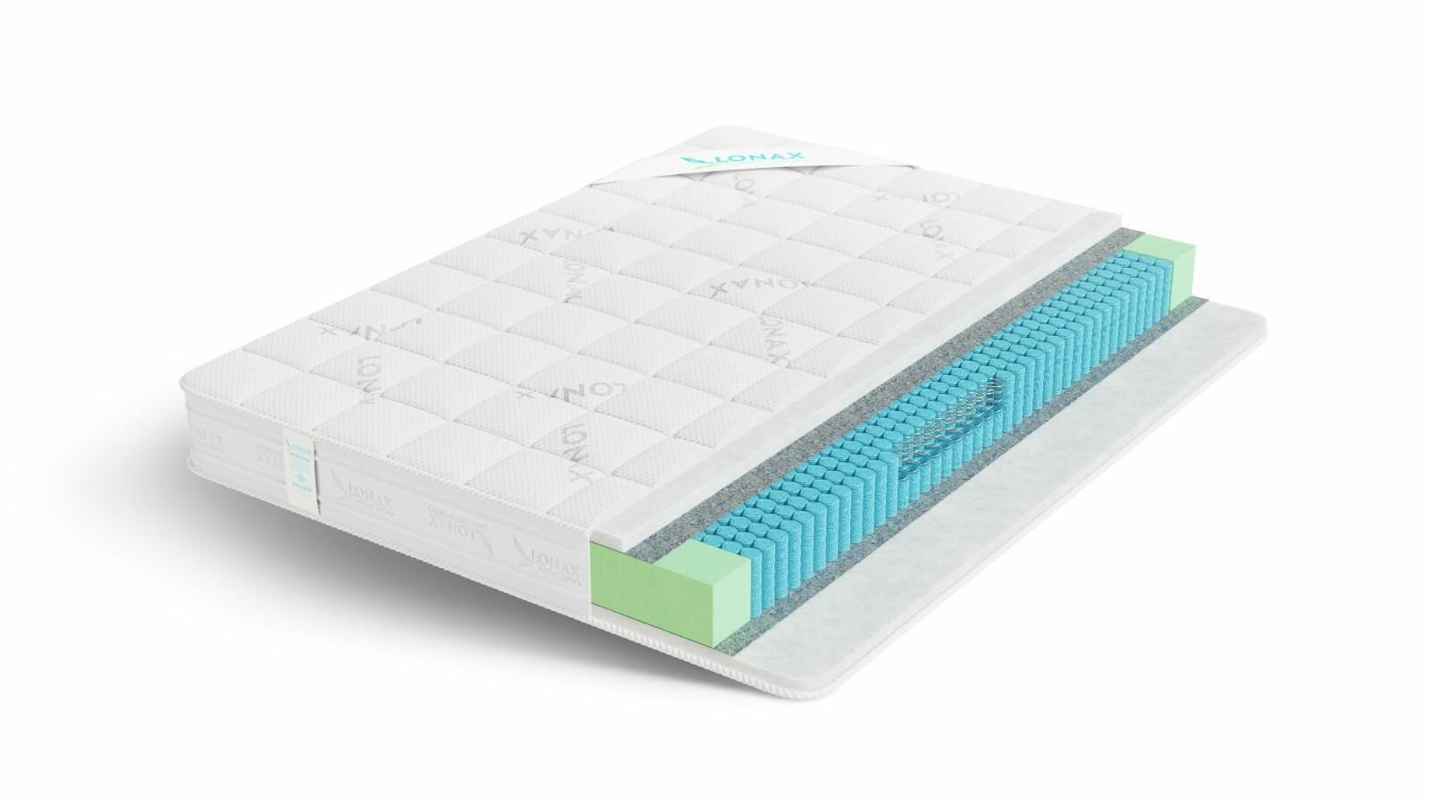 Матрас LONAX STRUTTO S1000 (512 П/М2) 200 см 200/200 см Размеры: Высота 210мм Глубина 2000мм Ширина 2000мм