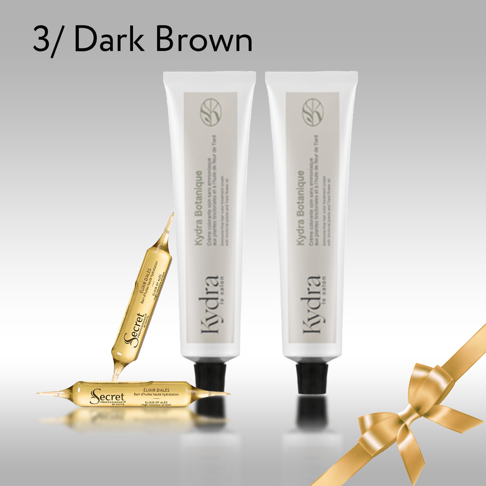 Kydra: 3/ Dark Brown Kydra Botanique 2 шт, 60мл, Ампулы в ассортименте 2 ампулы по 10мл, Подарок