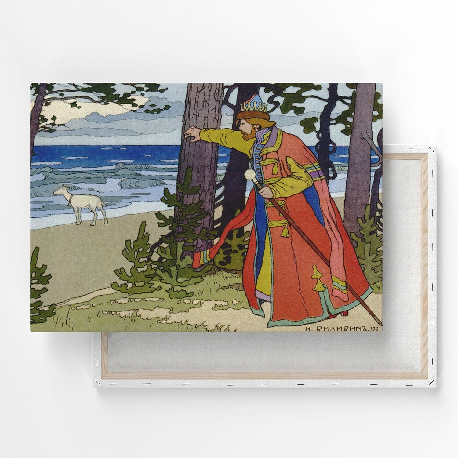 Картина на холсте, репродукция / Иван Билибин - Сестрица Аленушка и братец Иванушка / Размер 60 x 80 см