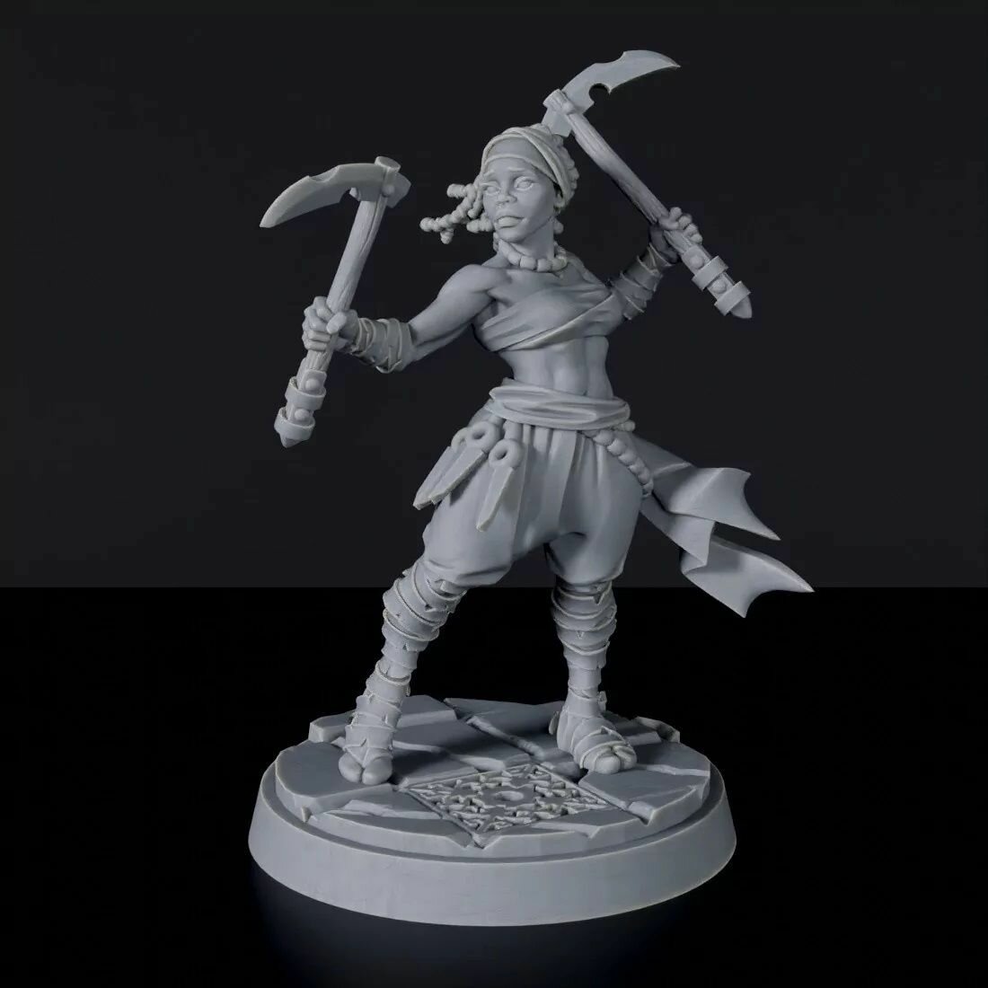 Миниатюра D&D "Монах с косой" 32 мм (DnD, Dungeons & Dragons, ДнД, Подземелья и Драконы, Pathfinder)