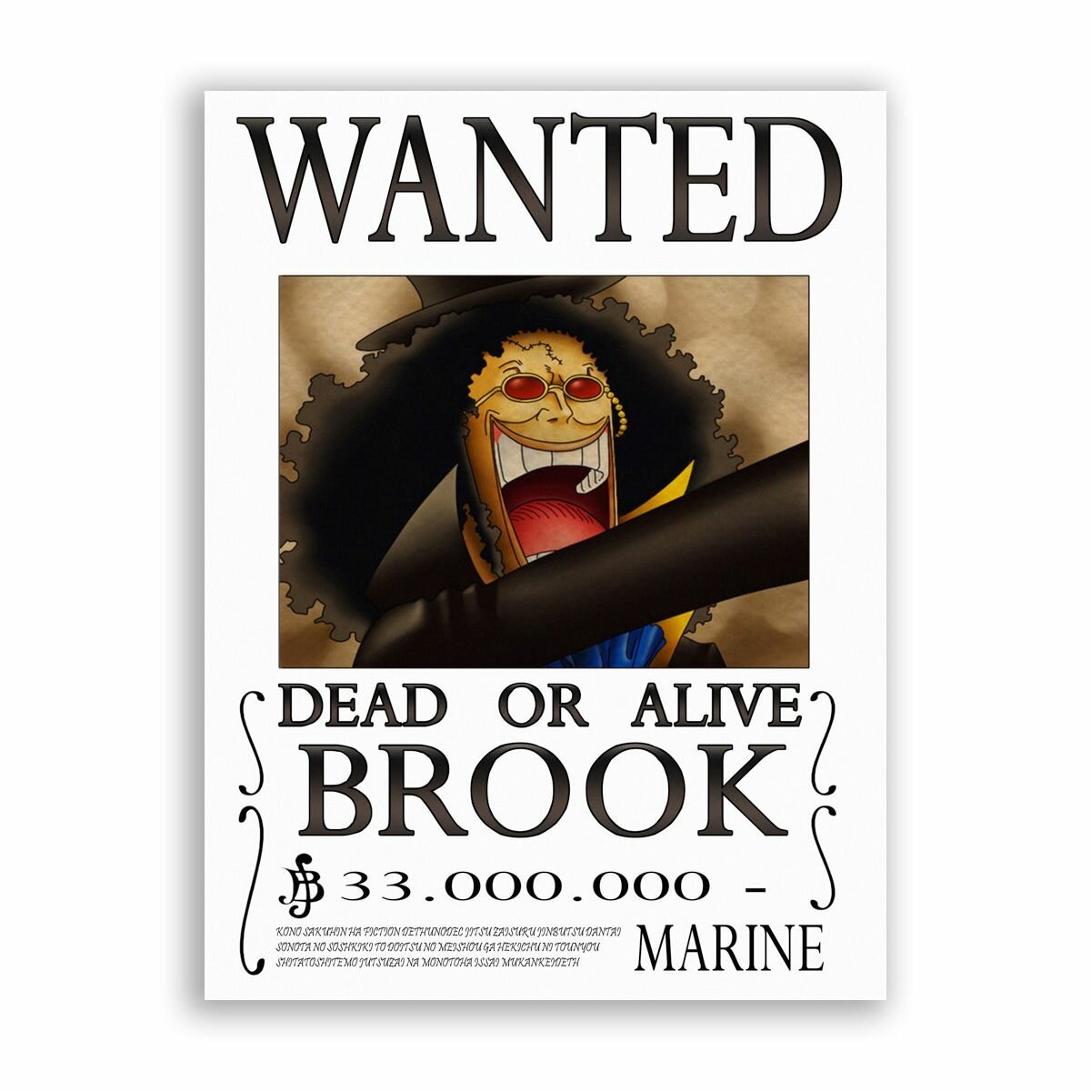 Постер, плакат на бумаге / Wanted - Ван-Пис: Брук / Размер 30 x 40 см