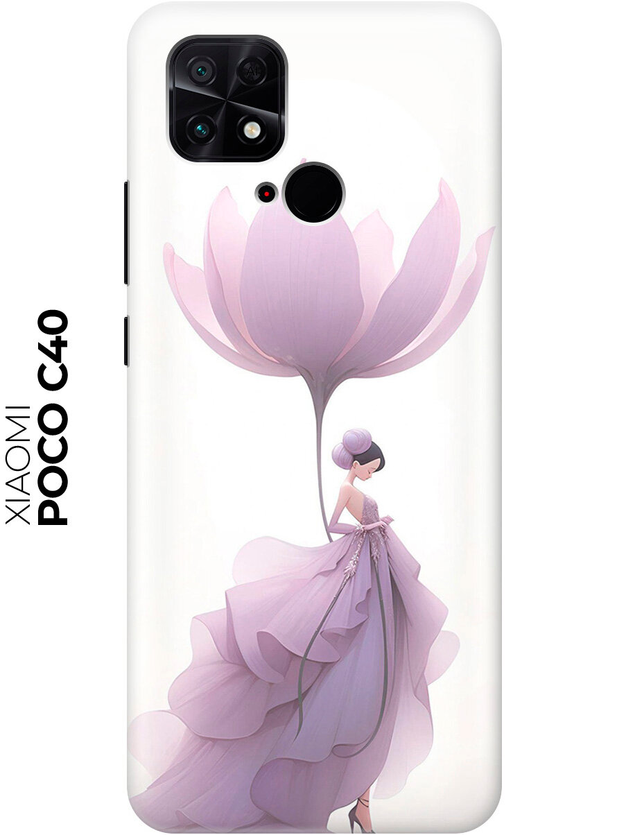 Силиконовый чехол на Xiaomi Poco C40 / Сяоми Поко С40 с рисунком "Цветочная девушка"