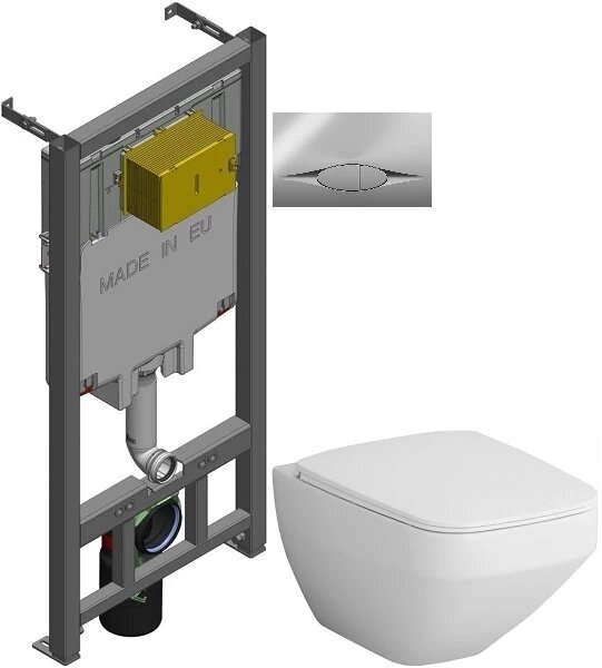 Комплект подвесной унитаз Am.Pm Inspire 2.0 C50A1700SC + система инсталляции Jacob Delafon E29025-NF + E29027-CP