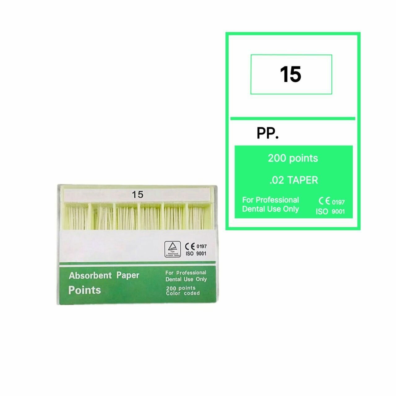 NeoHealth, Штифты бумажные абсорбирующие эндоканальные конусность 02 №15 , 200 шт / упак